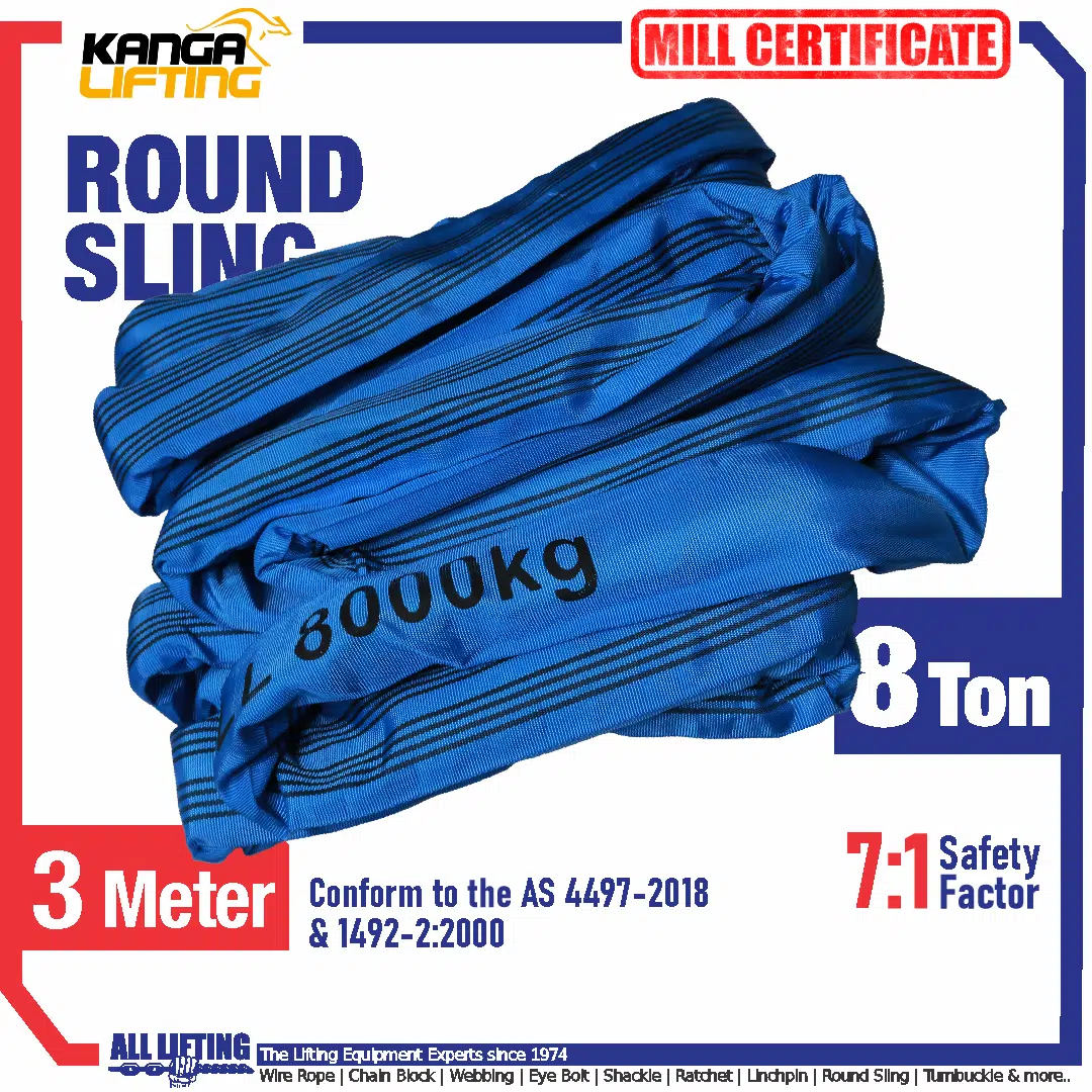 Jual KANGA LIFTING Round Sling / Roundsling 8 Ton x 3 Meter
